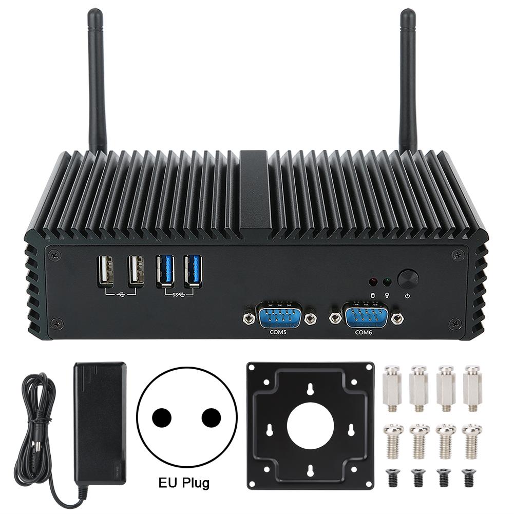 Ccdes Industrial Mini PC 6COM 300Mbps Dual-Band WIFI Dual-Core Mini Computer Host for Intel i7 ...