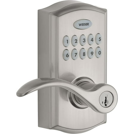 Smartcode 10 Satin Nickel Light Commercial Electronic Door Handle ...