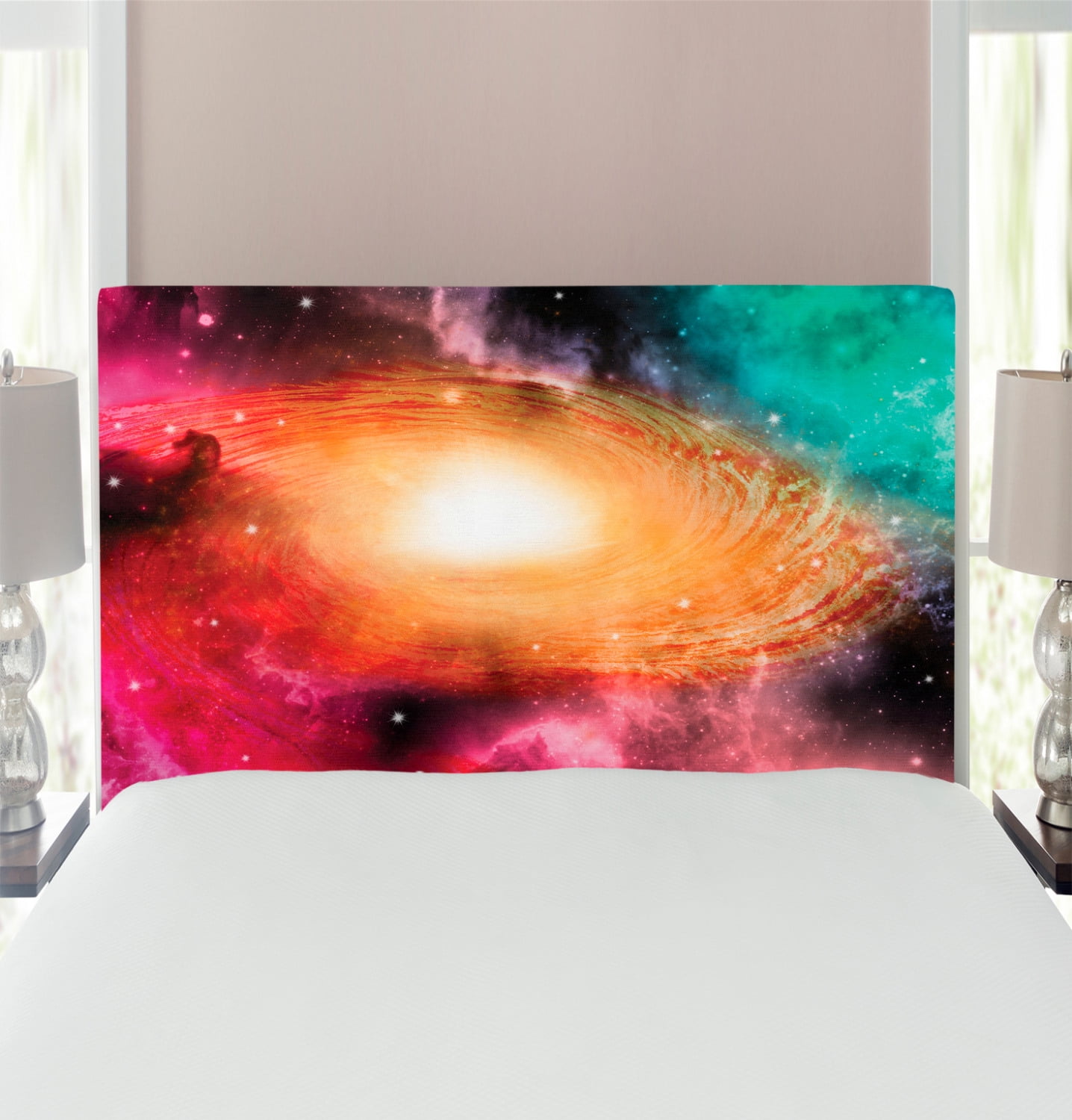Zodiac Headboard, Colorful Astronomy Pictures of a Spiral Galaxy Stars ...