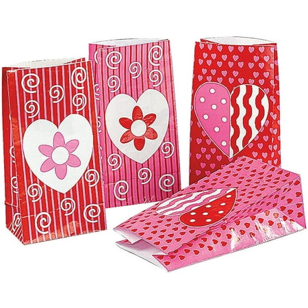 Valentine Gift Bags (24 Pack) Valentine's Day Paper Bags HTOOQ for Kids ...