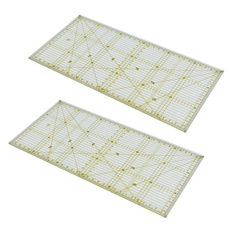 Gupbes Non Slip Quilting Rulers,2Pcs Quilting Rulers Double‑Colored ...