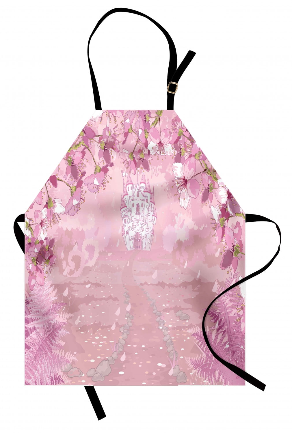Fantasy Apron Fairy Medieval Castle Silhouette in the Middle of Flower ...