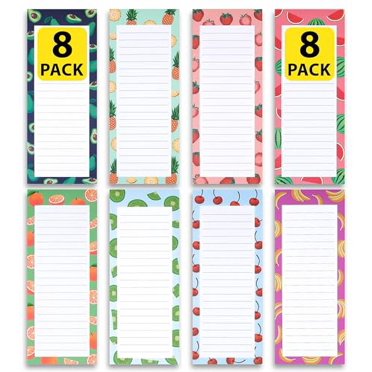 6-Pack Magnetic Notepads for Refrigerator - Cute Grocery Shopping List ...