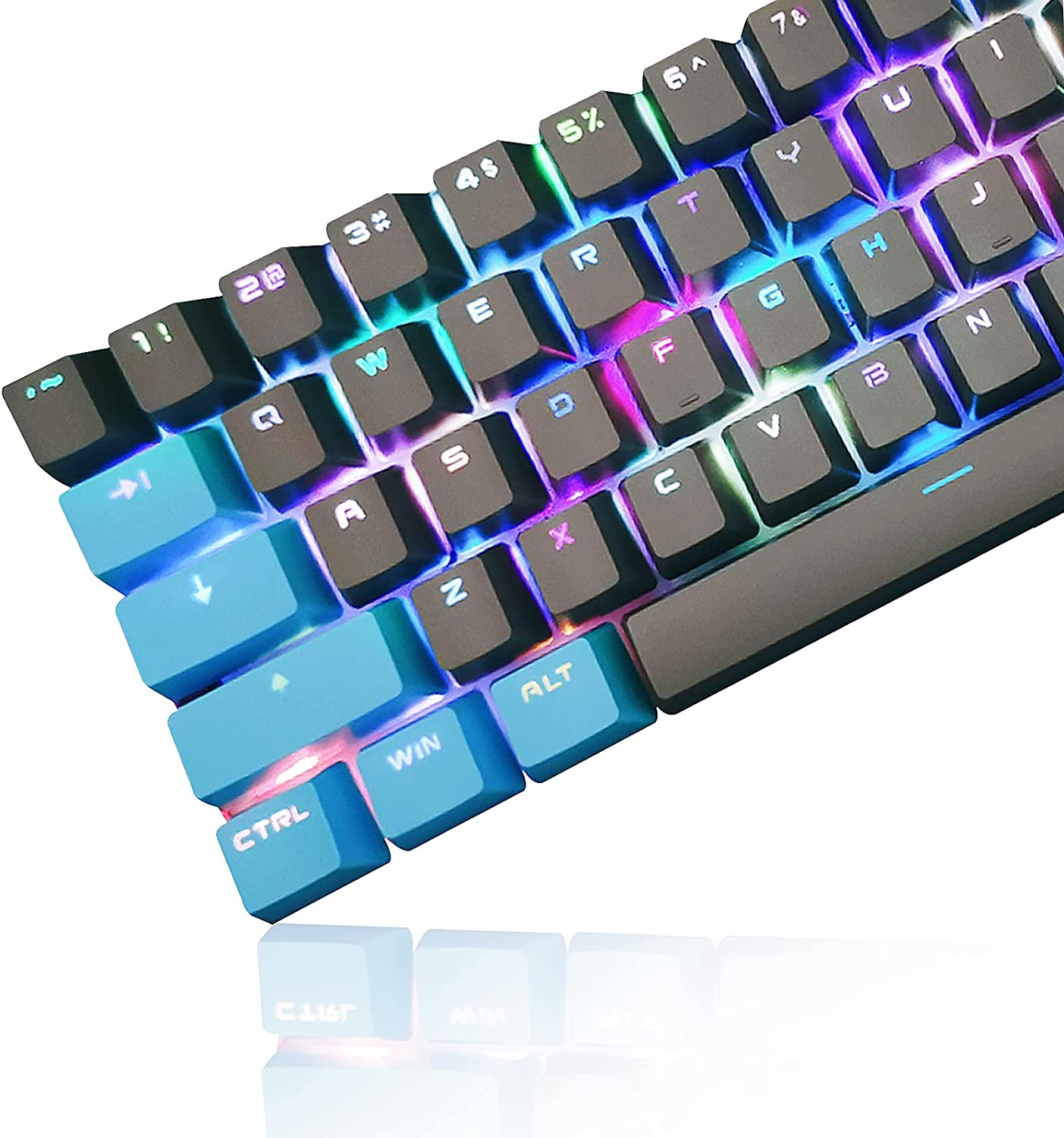IYEFENG Custom Keycaps 60 Percent,Blue Key caps Set Color Double Shot ...
