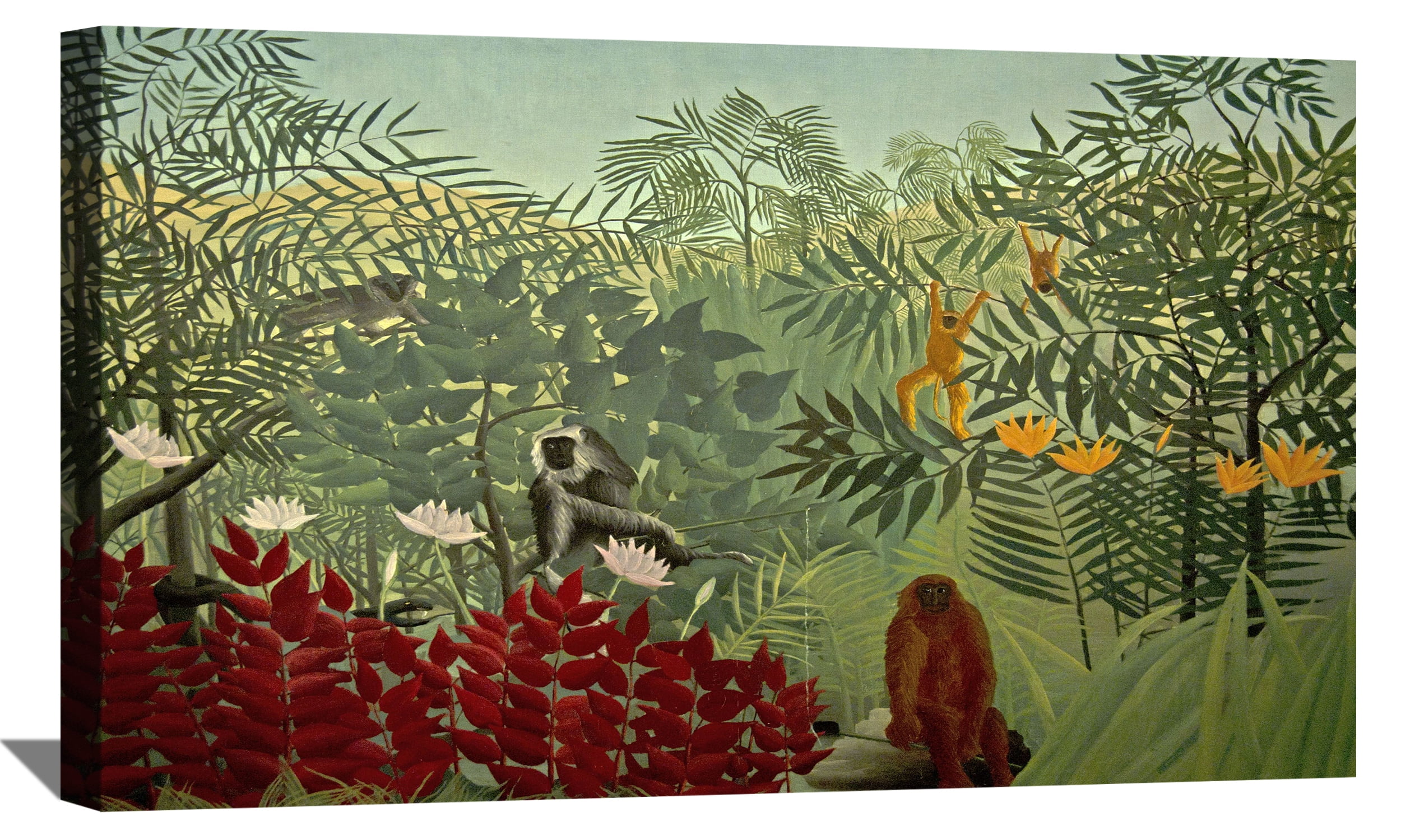 Henri Rousseau Painting Wall Art Tropical Forest with Monkeys Framed ...