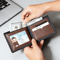 cisilov Wallets for Men, Slim PU Leather Bifold Wallet with ID Window ...