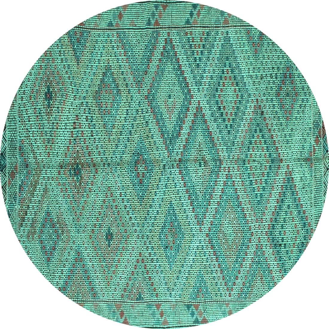 Ahgly Company Indoor Round Southwestern Turquoise Blue Country Area ...