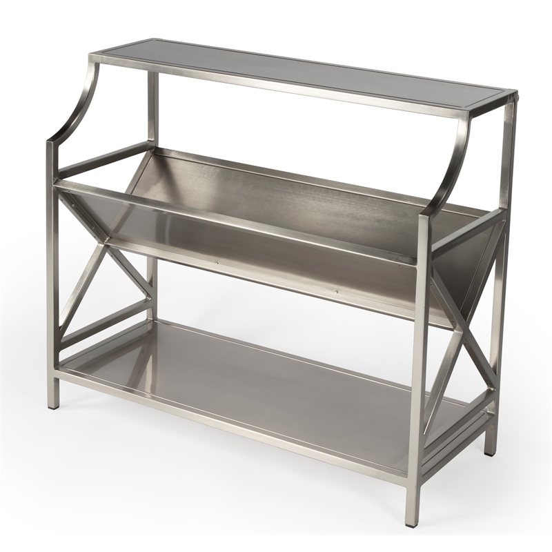 Beaumont Lane Silver Modern Library Bookcase - Walmart.com