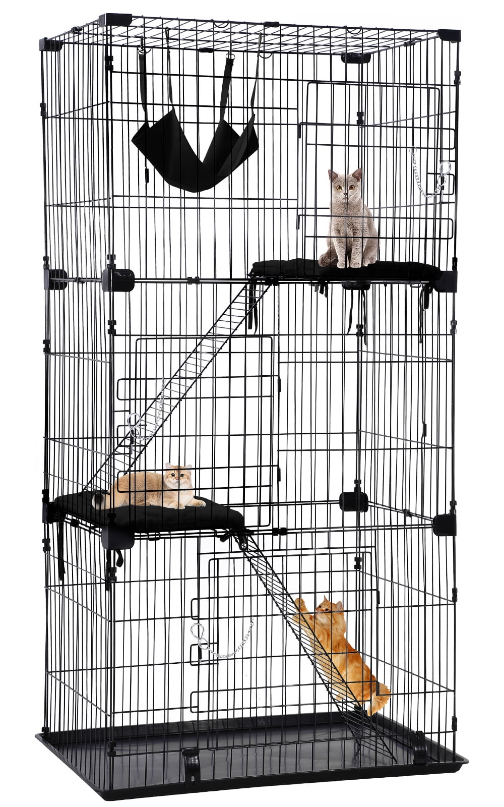 YRLLENSDAN 3-Tier 67 Inch Cat Cage Cat Crate Cat Kennel Cat Playpen ...