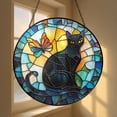 Cat and Butterfly Garden Scene Stained Glass Suncatcher – Window Art ...