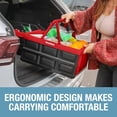 CleverMade Space-Saving Collapsible Shopping Basket 32L Foldable, Red 1 ...