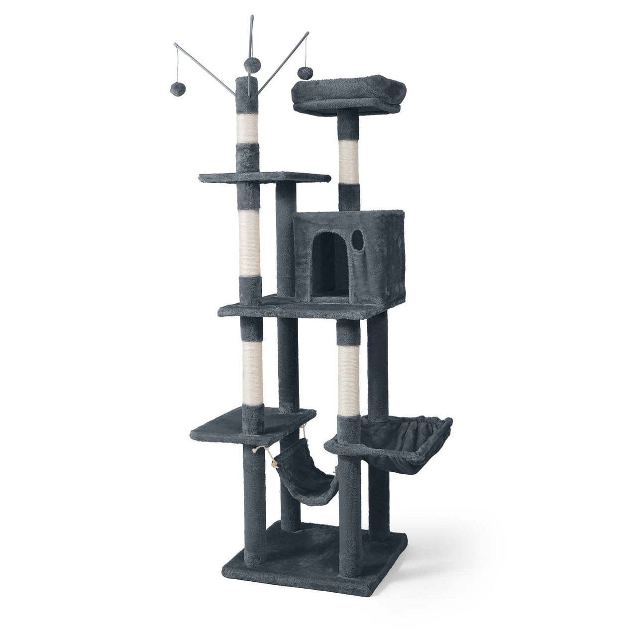 Caphaus Tall Cat Tree For Indoor Cats Modern Cute 70 Inch Cat Climbing