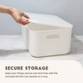 8 Pieces White Plastic Storage Bins with Lids, Stackable Storage ...