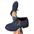 Bkhluea Women Multi Strap Lace Up Side Rhinestone Zip Low Ankle Oxford ...