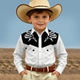 BOOMNY Toddler Boys Western Cowboy Shirts Long Sleeve Lapel Embroidery ...