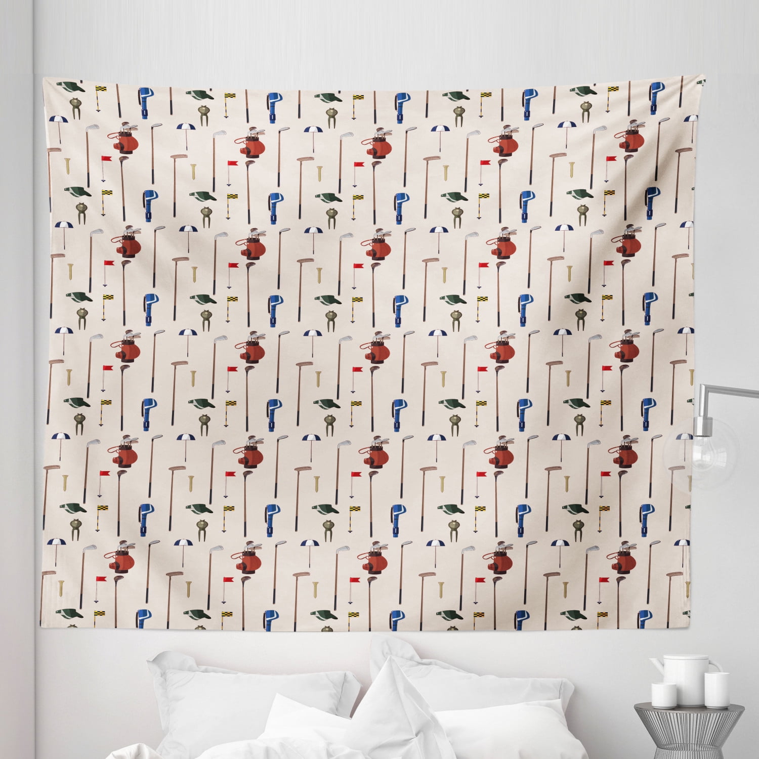 Golf Tapestry, Club and Ball Sport Theme Equipment Stroke Play Golfer ...