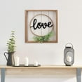 Parisloft Natural Wood Framed Love Sign with PVC Green Leaf, Farmhouse ...
