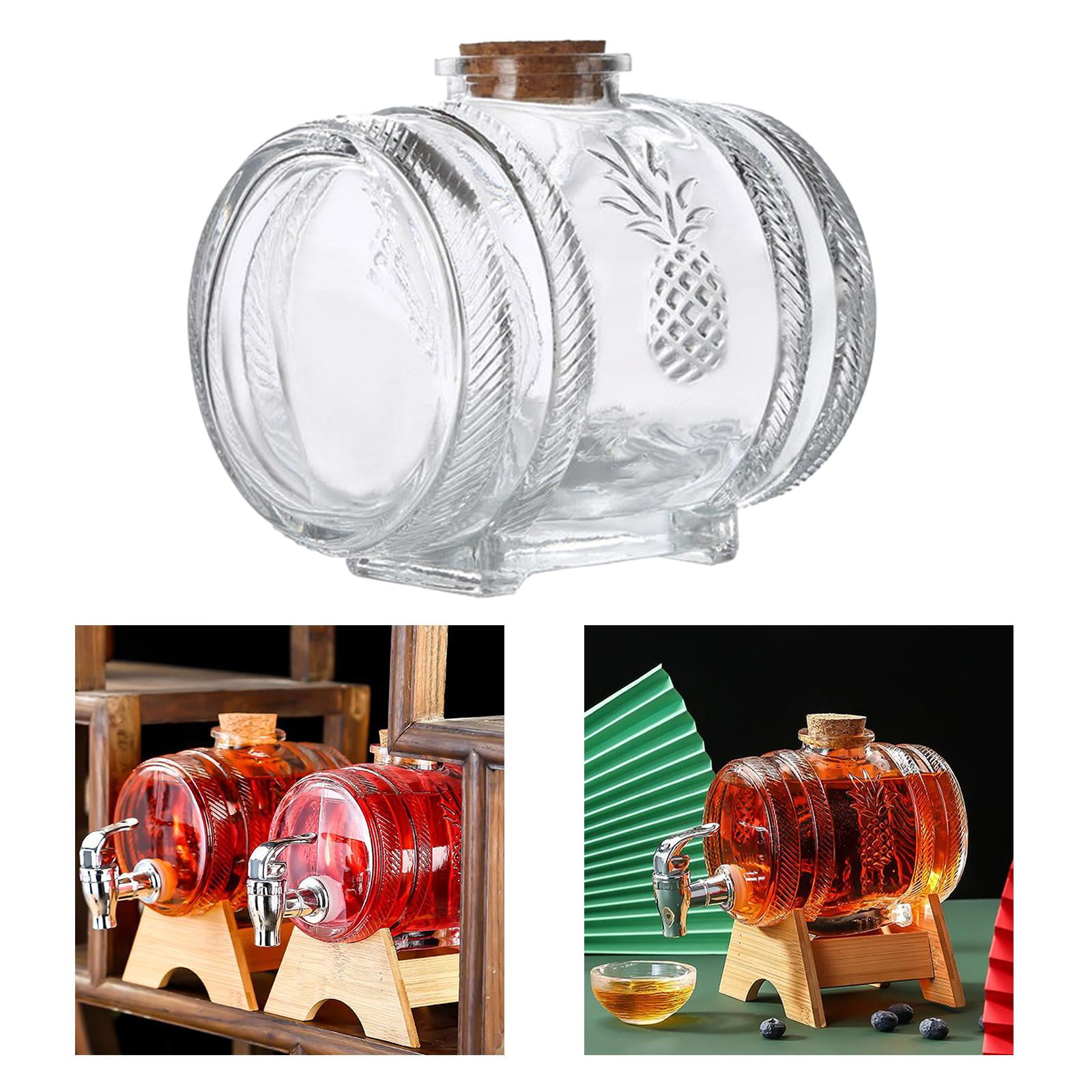 Elegant Barrel Shaped Glass Beverage Dispenser with Lid, Entertainment ...
