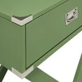 Weston Home Modern End Table with X-Base Legs and Drawer, Meadow Green ...