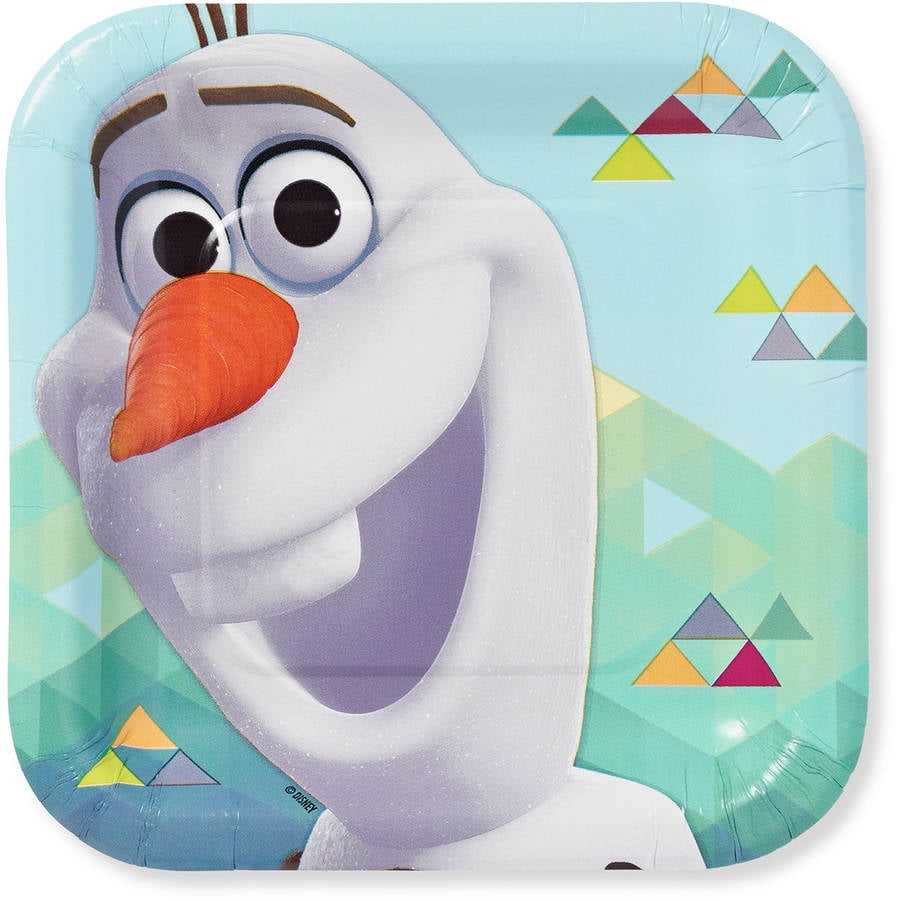 7" Olaf Square Paper Party Plate, 8ct - Walmart.com