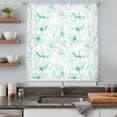 Green Flower Semi Sheer Curtains Drapes for Living Room,Bedroom,French ...