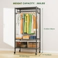 G1M Heavy Duty Clothes Rack, 3 Tiers Rolling Garment Rack for Hanging ...
