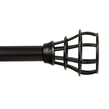Ball 1" Single Drapery Rod & Hardware Set, 42"-120" Plated Oil Rubbed ...