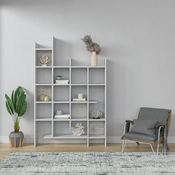 Ada Home Decor Furniture Multiple Tier Open Shelf White Ancient White ...