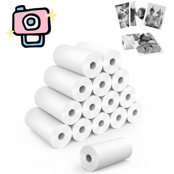 6 Roll Printer Paper for Kids Instant Print Camera, HD Printing Thermal ...