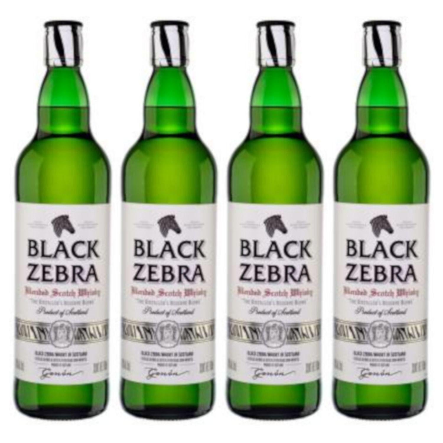 Pack de 4 Whisky Black Zebra 750 ml Zebra | Walmart en línea