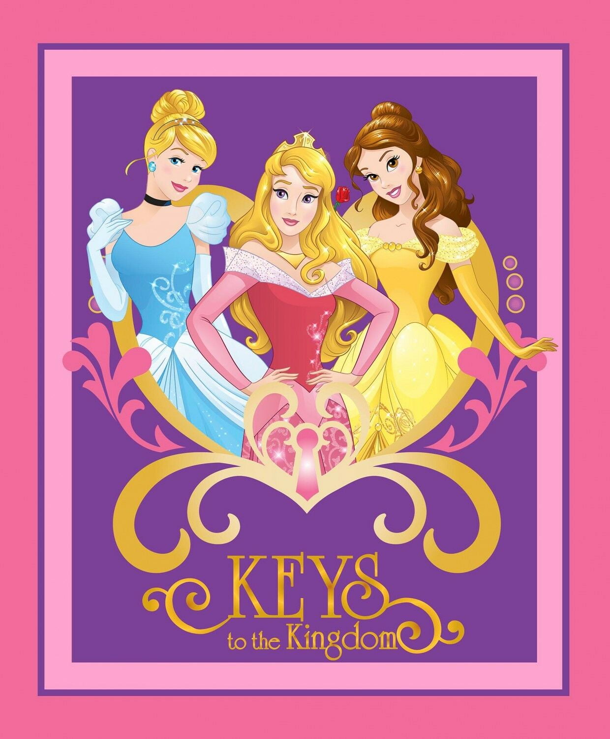 Disney Princess Keys To The Kingdom 58352 Springs Creative 100% Cotton ...