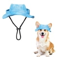 Adjustable Wide Brim Pet Hat for Dogs Cats with Ear Holes Sun ...