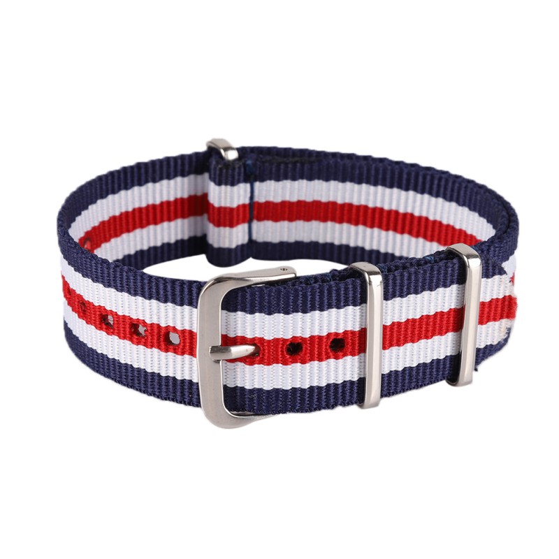 Durable Military Fabric Buckle Woven Nylon Wrist Watch Band Strap 18 ...