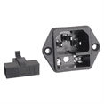 AC 250V 10A 2 in 1 Mount Inlet Module Plug Socket Power Entry Connector ...