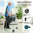 VERPAL Compact Foldig Walker with 5" Wheels, Adjustable Lightweight ...