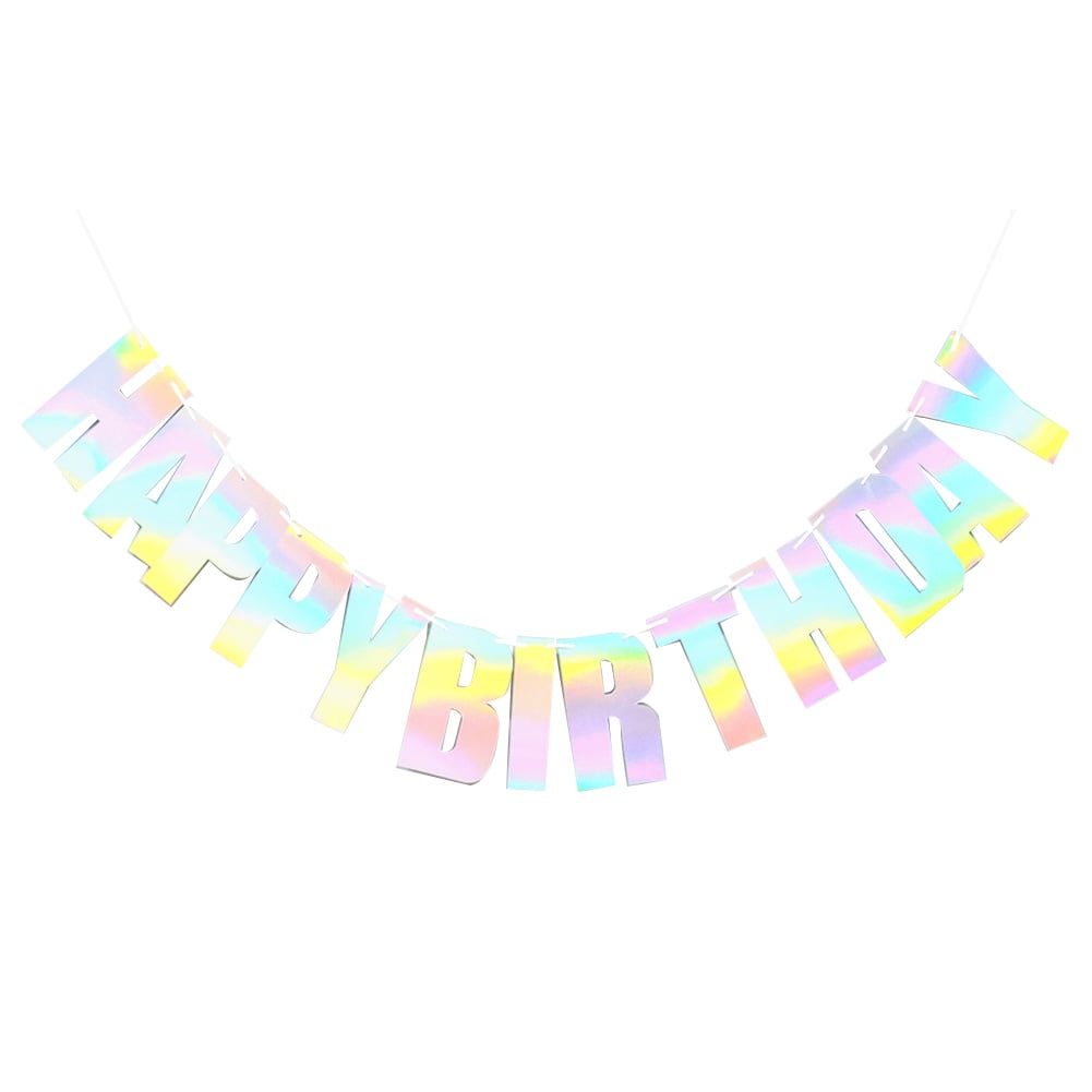 Happy Birthday Banner, Fairy String Lights Hanging Birthday Sign ...