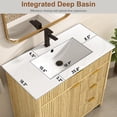 ANPOO 36" Bathroom Vanity with Sink & Faucet & Sewer Pipes, Mid-Century ...