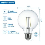 Great Value G25 LED Light Bulb, 3-Watt (40W Equivalent) Daylight ...