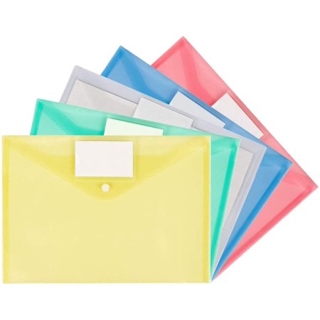 Transparent Plastic Folders, A4 Waterproof File Envelopes with Label ...
