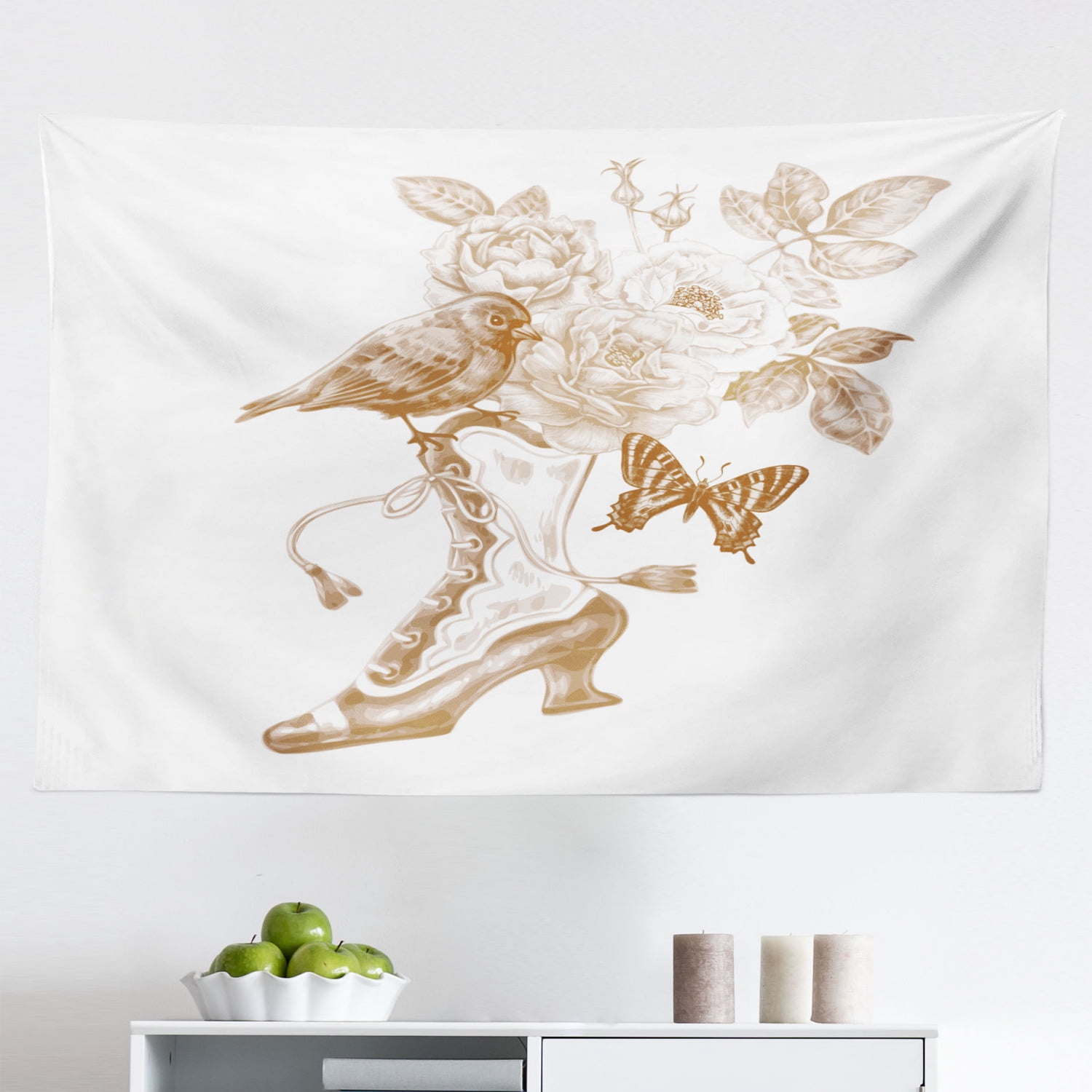 Victorian Tapestry, Apple Tree in Summer Time with Flowers Nature ...