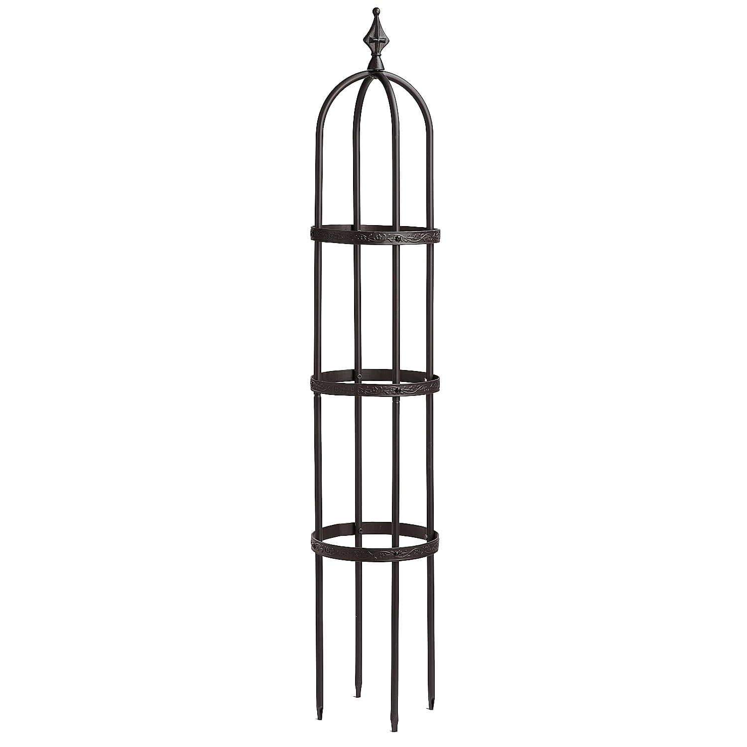 5' Powder-Coated Steel Garden Obelisk Bronze - Walmart.com