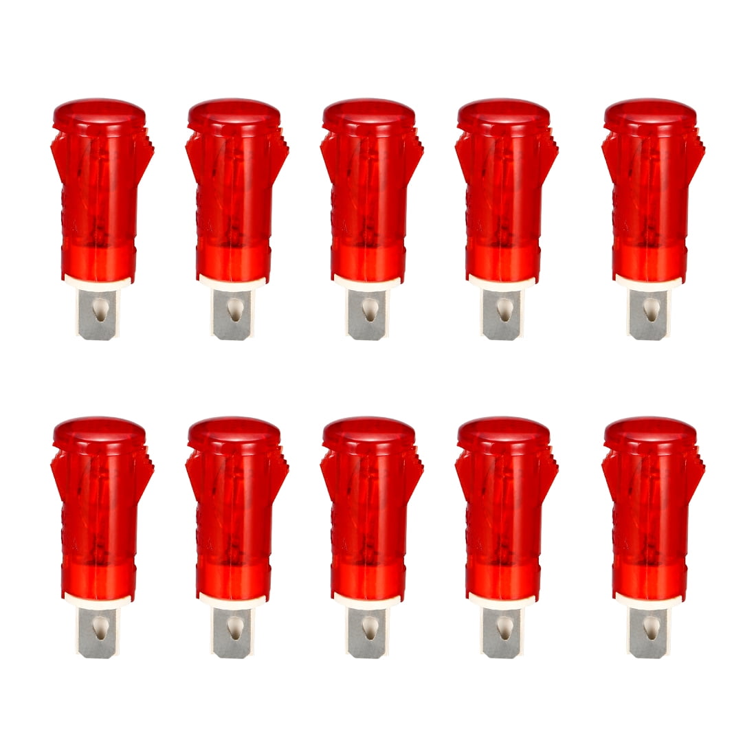 Neon Indicator Lights 220V, Dash Bulbs MDX-11A Red 10mm 2/5" Push-In ...