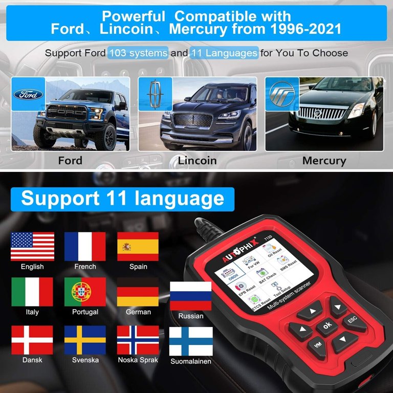 Vehicle Scanner Tool AUTOPHIX 7150P+ OBD2 Scanner For Ford/Lincoln ...
