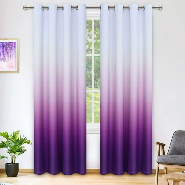 Alishomtll Room Darkening Purple Blackout Curtains Grommet Window ...
