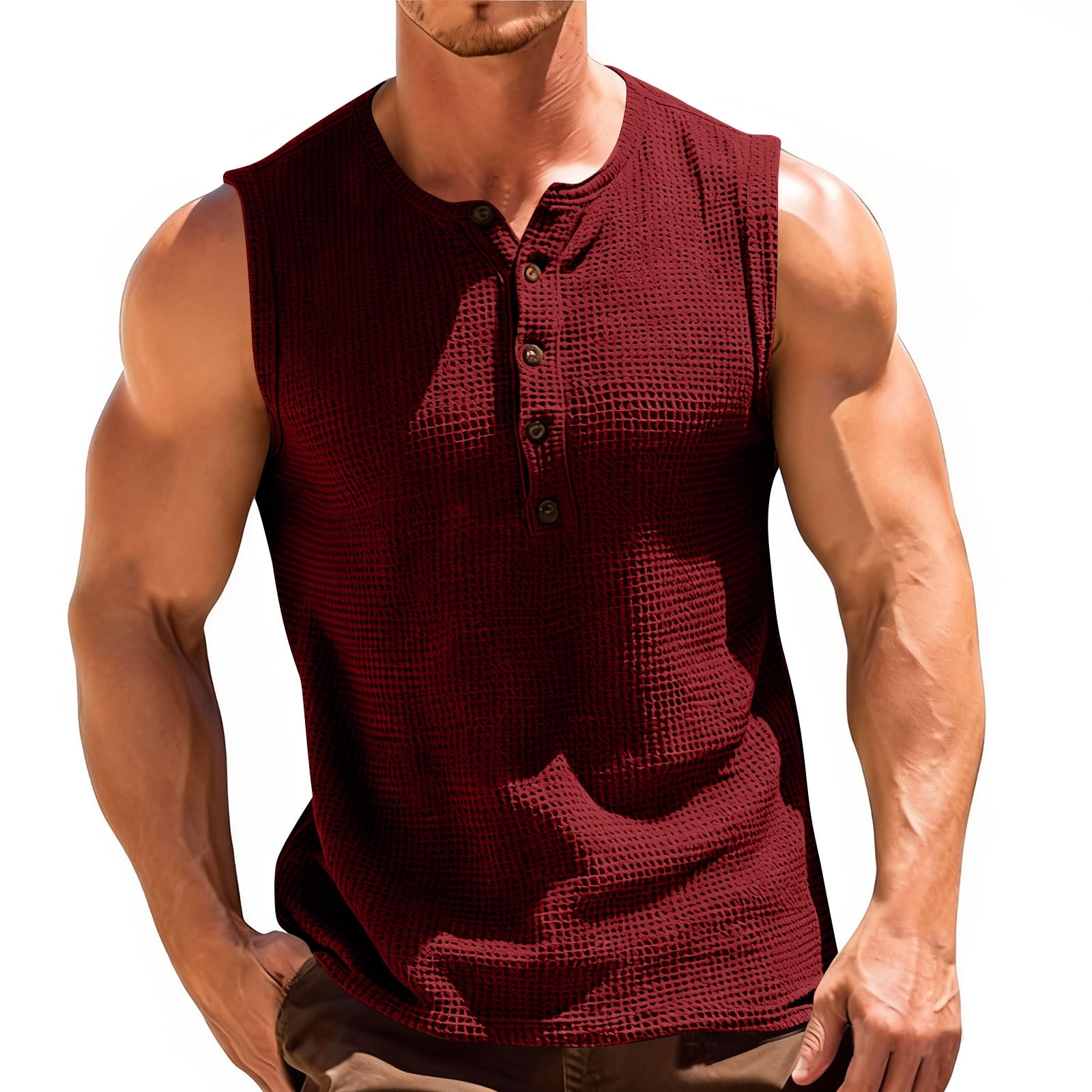 Click here for Kalauyu Mens Tank Top Shirt Short Sleeve Crew Neck... prices
