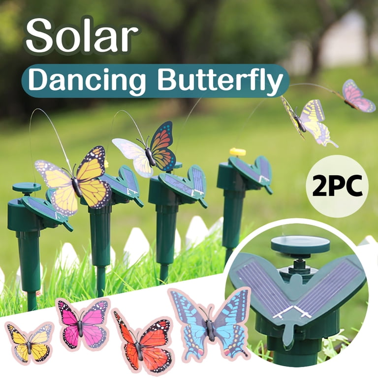 Moving Butterfly Solar Garden Stakes Solar Or Battery Powered Flying