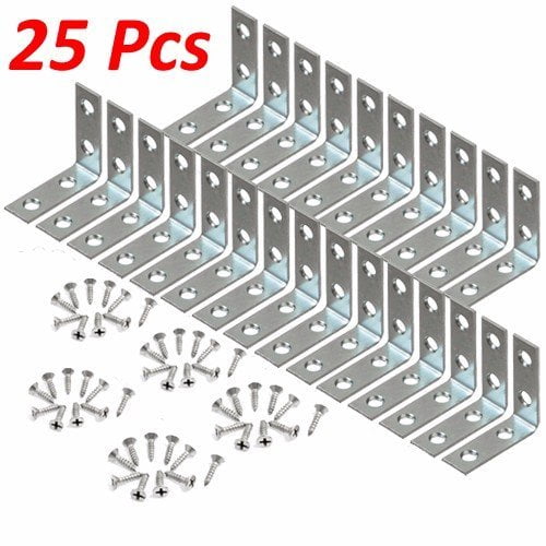 Wideskall 1.5" inch Corner Brace Angle Repair Bracket w/ Screws Pack of ...