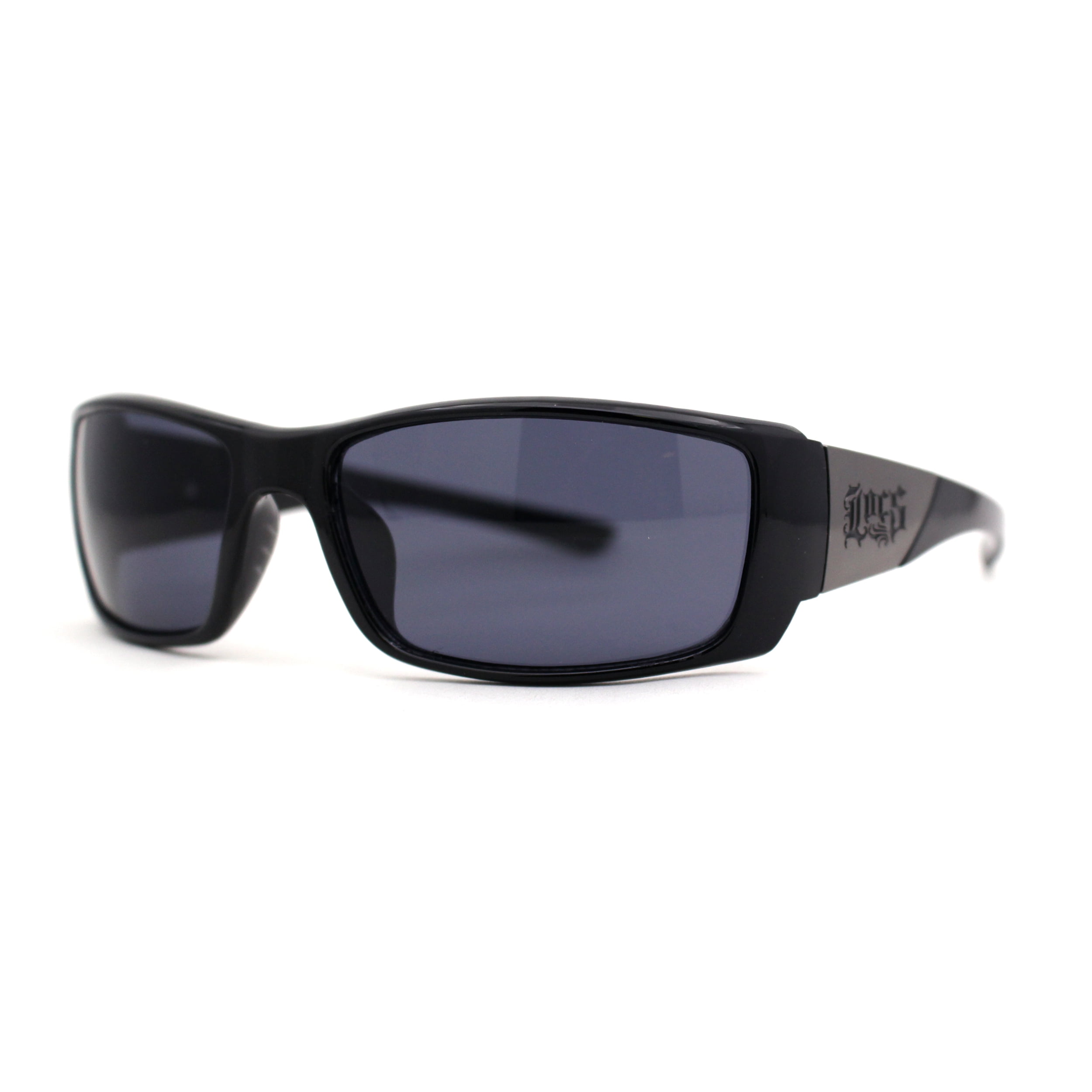 All Black Iconic Locs Square Rectangle Gangster Sunglasses - Walmart.com