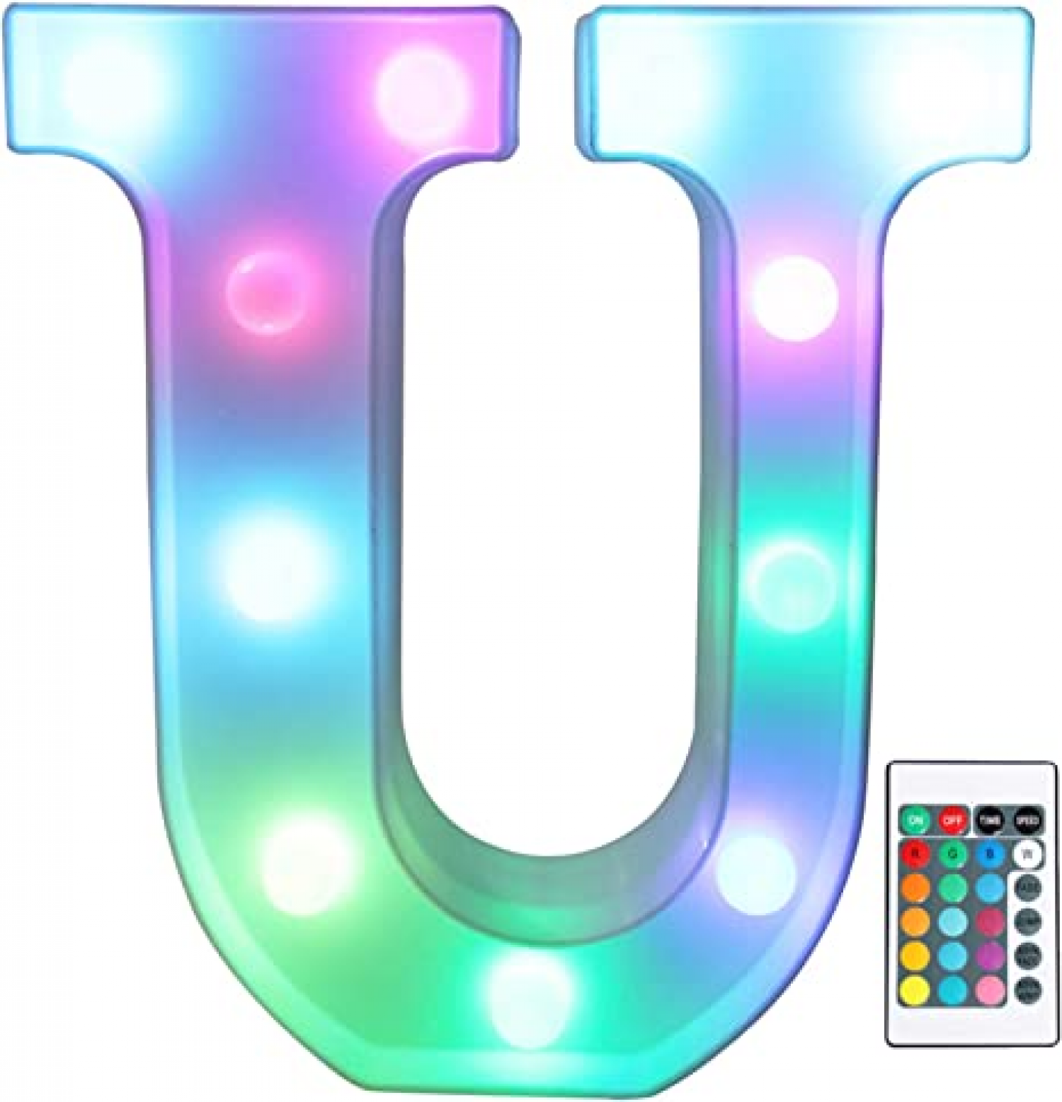 JUSTUP Colorful LED Marquee Letter Lights with Remote Light Up Marquee ...