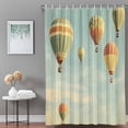 Bathroom Shower Curtain Retro Style Hot Air Balloon Waterproof Shower ...